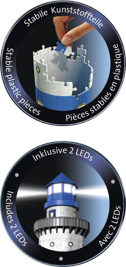 3D Puzzle Night Edition Φάρος, 216pcs Ravensburger (12577) - Game Show